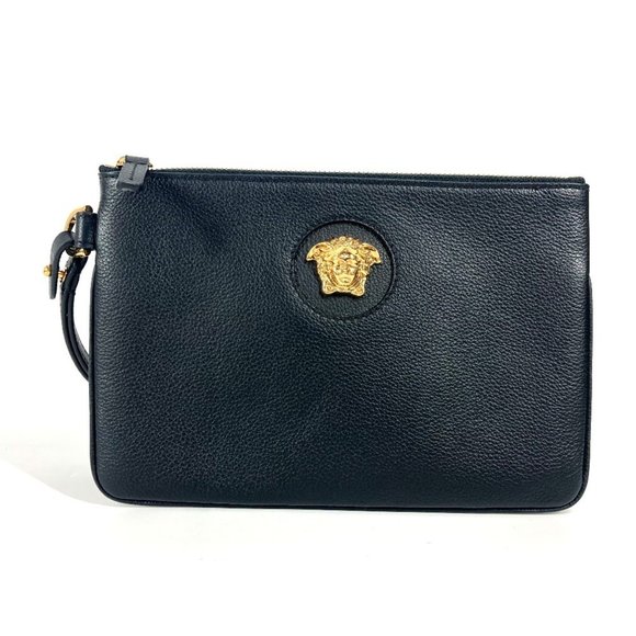 Versace | Bags | Versace Medusa Logo Bag Second Pouch Clutch Bag With ...